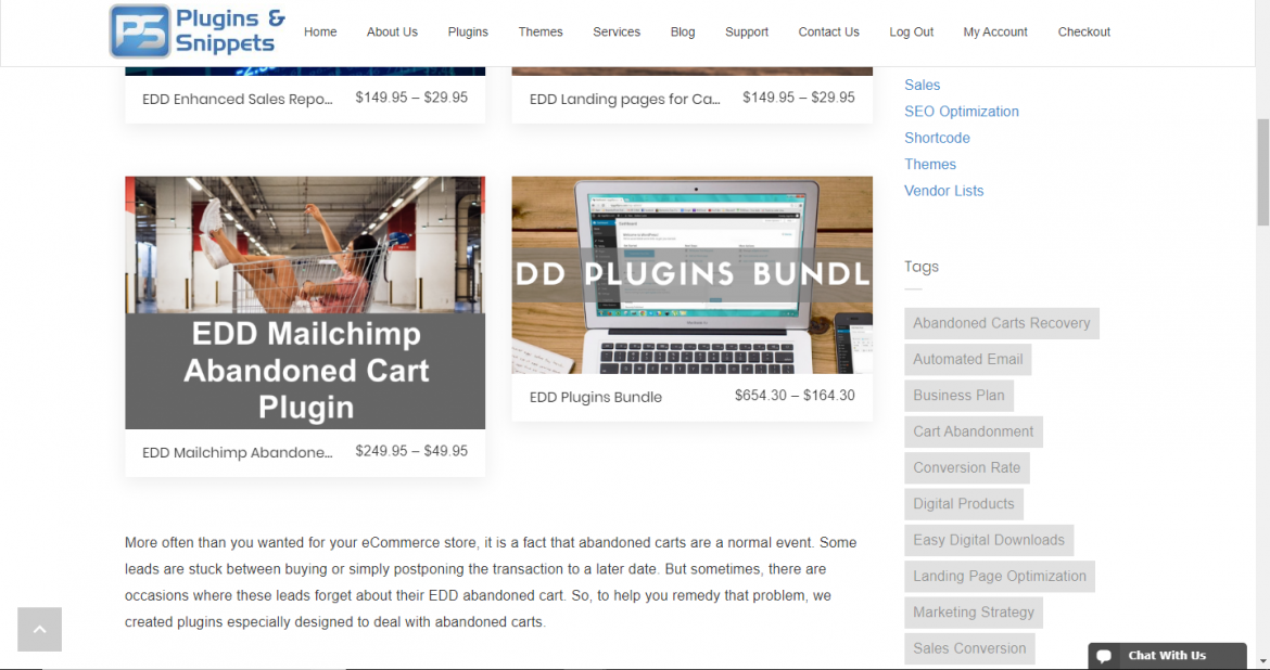 Sample Download Category Page using EDD Landing Pages for Category and Tags Plugin 1
