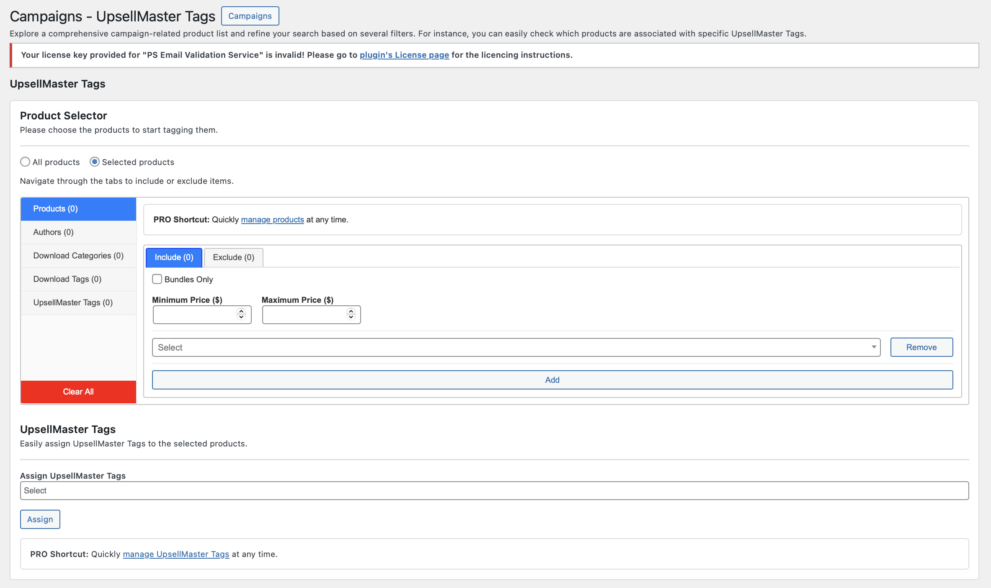 Campaigns-UpsellMaster-Tags-Page-1