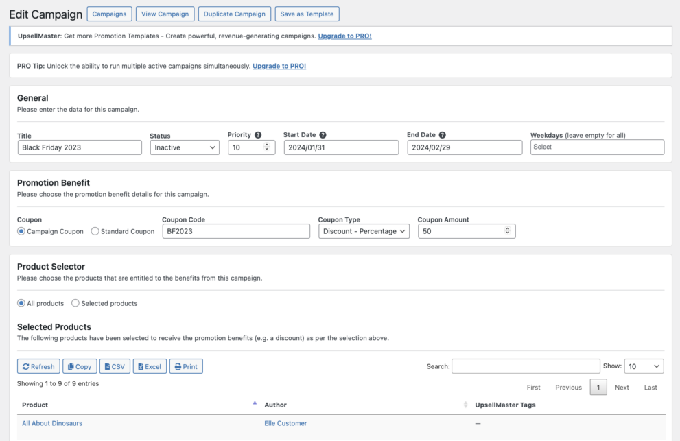 UpsellMaster Free Documentation