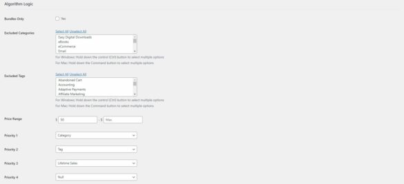Algorithm Logic (Settings)